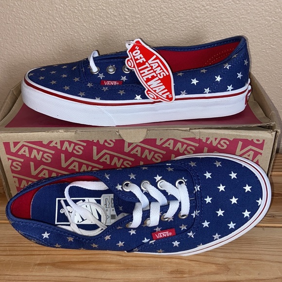 Vans | Shoes | Vans Authentic Studded Stars Sneakers Redwhiteblue 55 ...